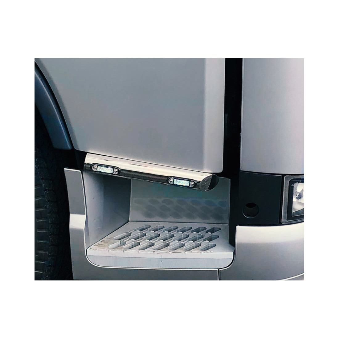 VOLVO FH4 STAINLESS STEEL DOOR PIPING (HOLES FOR MOUNTING LAMPS)